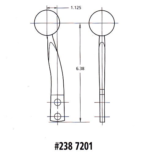 Hurst 5387201 Chrome steel replacement shifter stick 6-3/8 Long