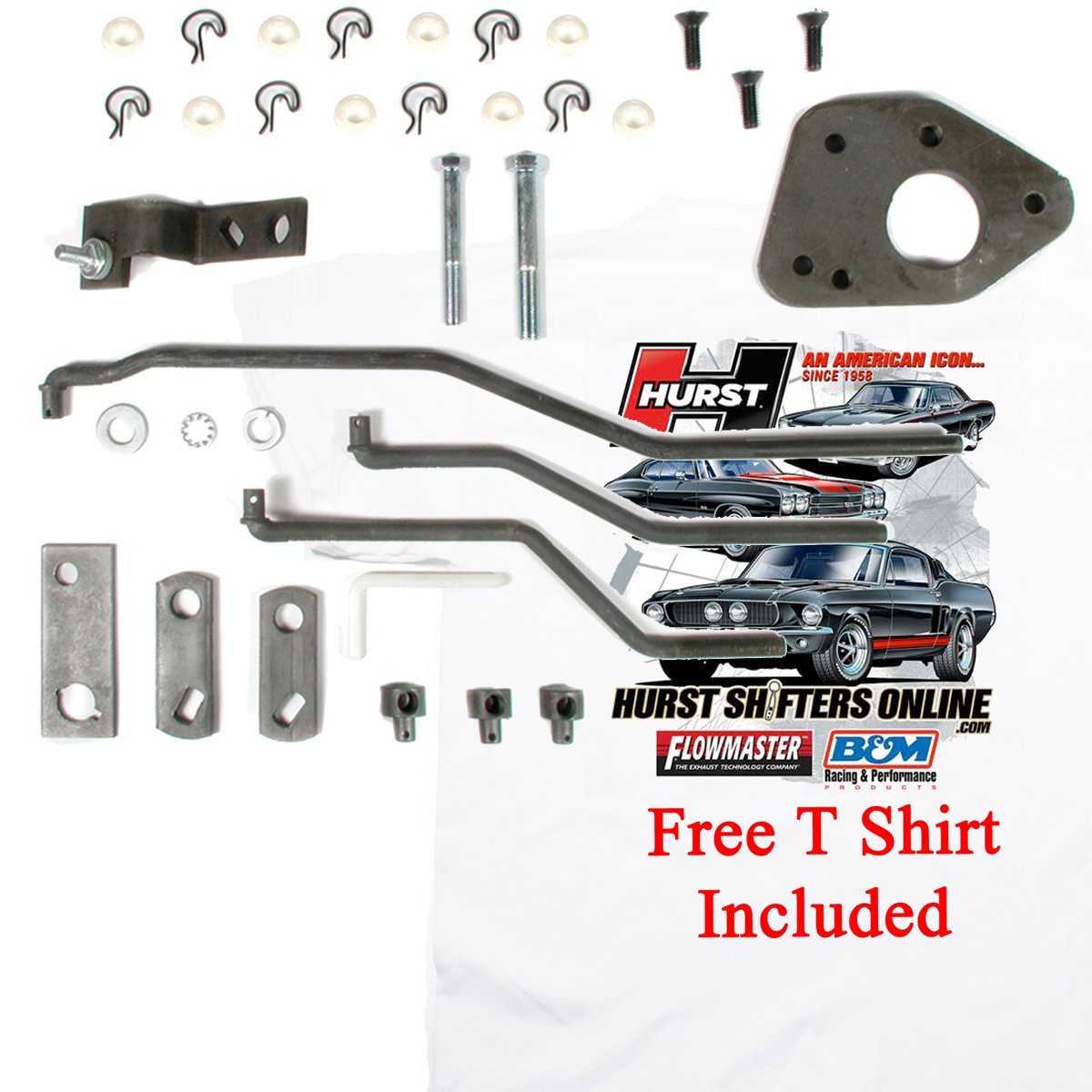 Hurst Comp 4 Speed shifter Install Kit,Ford Mercury 1966-71 Top Loader